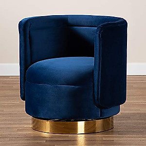 Baxton Studio Chairs, Royal Blue/Gold