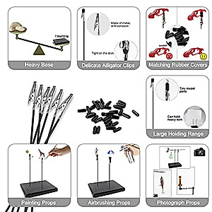 Evemodel GJJC19B Painting Stand Big Base 14 x 19 Holes and 20pcs Alligator Clip Stick Set Modeling Tools for Airbrush Hobby Model Parts New