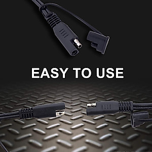 TOPDC 22" 10A Fused Ring Terminal 6 PCS Harness Quick Connect Extention Cord for Battery Charger/Maintainer