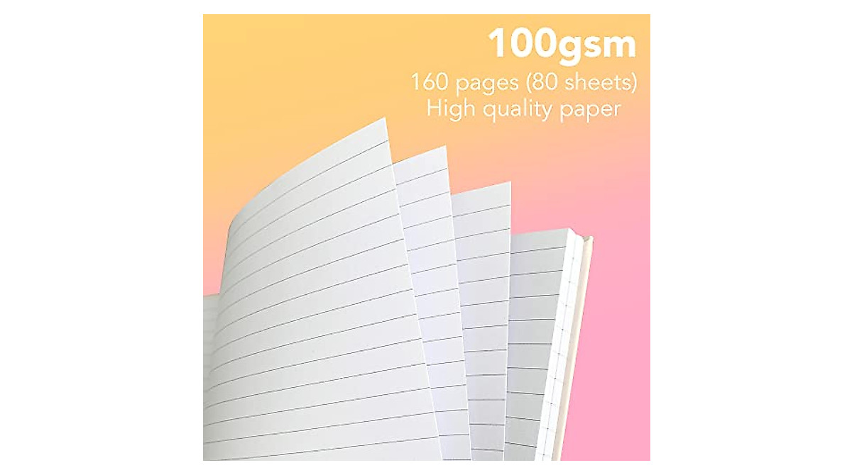 Cute Pink Green Aesthetic Notebooks - 4 Pack A5 Size