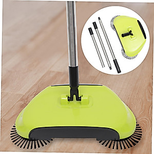 BUTIFULSIC 3 1 Push Sweeper Carpet Broom Push Broom Carpet Sweeper Manual Push Floor Sweeper Broom and Dustpan Lazy Vaccum Mop Hand Sweeper and Pan to Rotate Household Cleaning Machine