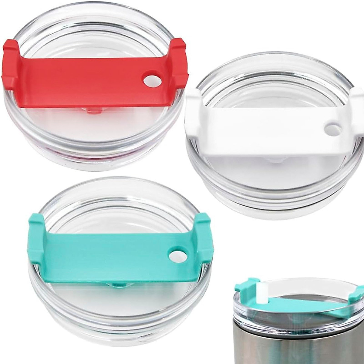 Jasilon 40 Oz Tumbler Replacement Lids, Tumbler Accessories Compatible with 40 Oz, Quencher H1.0, Replacement Tumbler Lids Fit for Stainless Steel Tumbler with handle, Travel Tumbler