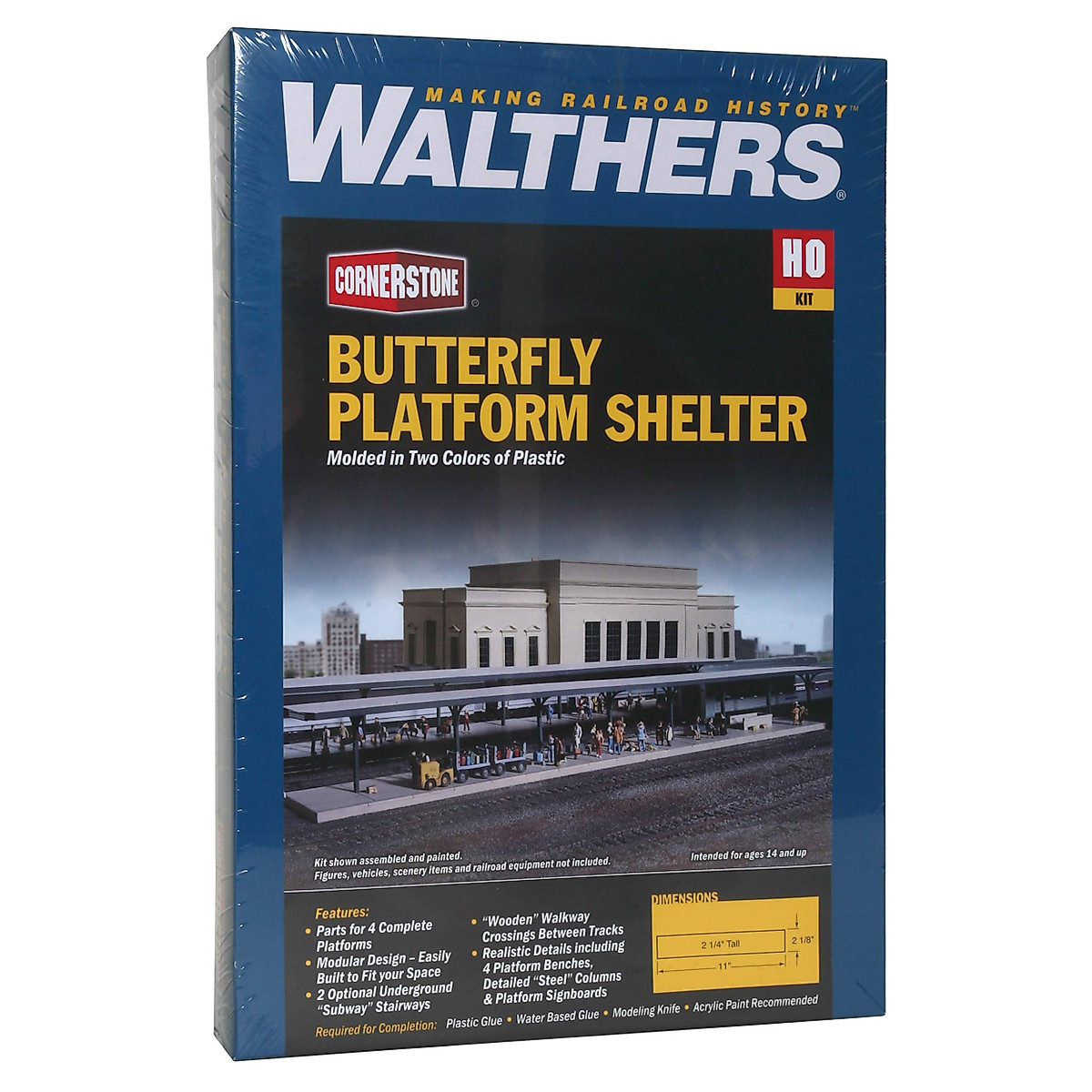 Walthers Cornerstone Series Kit HO Scale Butterfly-Style Station Platform Shelters