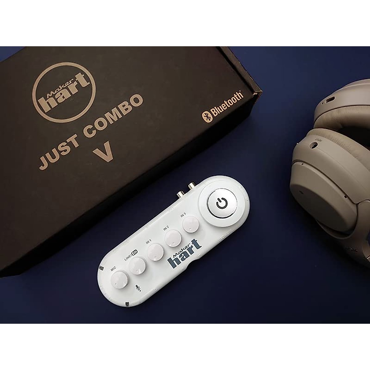 Maker hart Just Combo V 5 Channel Bluetooth Audio Mixer/4 Stereo+Mic IN/Bluetooth IN&OUT/USB Audio OUT/RCA OUT