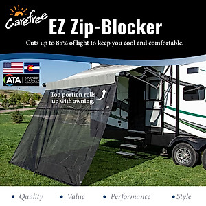 Carefree of Colorado Drop RV Awning EZ ZipBlocker - Black Mesh RV Awning Shade Screen, Canopy Sun Blocker, Camper Accessory for Front Patio (17' x 9')