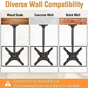 ELIVED Ceiling TV Mount Fits Most 26-65 Inch LED, LCD OLED Flat Screen TVs, Full Motion Height Adjustable TV Mount Bracket, Swivel and Tilt TV Bracket, Max VESA 400x400mm, Holds up to 99 lbs. YD3015