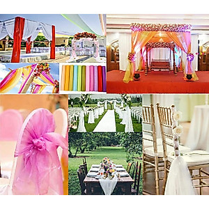 Organza Fabric 10 Yard Bridal Solid Sheer Bolt for Home Décor, Table Décor, Bridal, Fashion, Crafts, Decorations Silky Shiny Organza 44" - (10 Yard, Black)