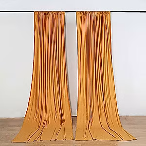 BalsaCircle 10 ft x 10 ft Gold Polyester Photography Backdrop Drapes Curtains Panels - Wedding Decorations Home Party Reception Supplies