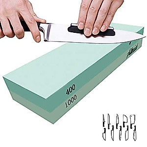 Whetstone Sharpening Stone 400/1000 Grit Kit,Whetstone Knife Sharpener Stone With Non-Slip Base,Chef Wet Stone For Knives,Blades,Waterstone Kitchen Gadgets