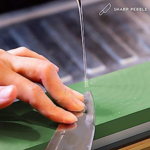 Sharp Pebble Premium Whetstone Knife Sharpening Stone 2 Side Grit 3000/8000 Wetstone Kit -Wet Stone Kitchen Knife Sharpener with Non-Slip Bamboo Base & Flattening Stone