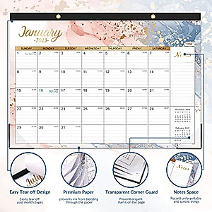 2023 Desk Calendar - Desk Calendar 2023, January 2023 - December 2023, 17" x 12", Wall/Desk Calendar 2023 with Protector Corner, Thick Paper, Large Blocks, Perfect Desk Calendar for Organization