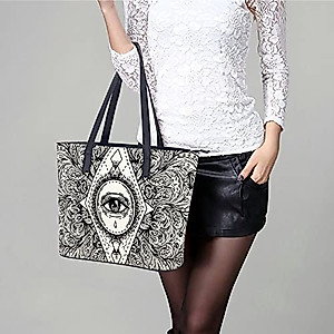 Womens Handbag Mandala Pattern Leather Tote Bag Top Handle Satchel Bags For Lady