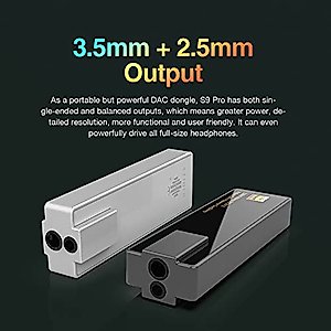 HIDIZS S9 PRO Balanced & Single-Ended Mini HiFi DAC & AMP, 768kHz/32Bit, DSD512 Portable Audio Decoding Amplifier for iPhone iPod Android PC with Windows/Mac OS/iOS/iPad OS System (Silver)