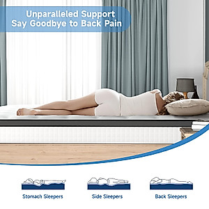 wowttrelax Twin Mattress 10 inch Hybrid Memory Foam Pocket Innerspring Mattress - Pressure Relief Comfort, Back Support - 9-Zone Single Mattress in a Box Comfortable Medium Firm
