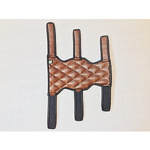 Star Quick Links Archery Arm Guard for Men Women & Kids, Rexine Leather, Adjustable Fit, 3 Hook & Loop Fasteners, Perfect Hold, Bow Archery Protect 3 Strap Guard, Arm Guard Forearm Protector (Brown)