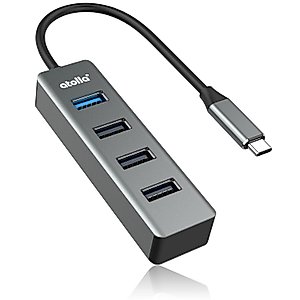 atolla USB C Hub, Aluminum USB C to USB Adapter with USB 3.0 Port & 3 USB 2.0 Ports for MacBook Pro/Air, iPad Pro, Chromebook, XPS and More