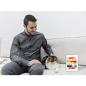 FLYAB Best Cat Dad Ever Fathers Day Card from Cat 4"x6" Funny Cat Dad Fathers Day for Cat Dad Fathers Day Card for Dad from Daughter Son Birthday Greeting Card with Envelope for Husband from Wife