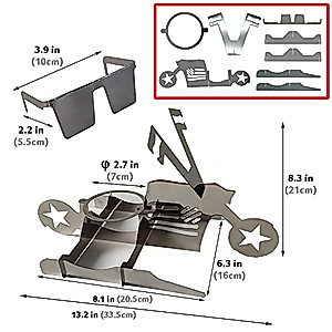 LAUTO Beer Can Chicken Holder for Grill, Polished Stainless Steel Beer Chicken Grill Rack,Motorcycle Portable Beer Chicken Stand for Outdoor BBQ(Skeleton)