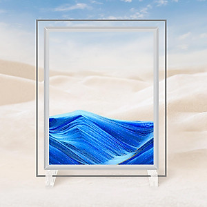 NIUCOO Sand Art Liquid Motion, Moving Sand Art Picture 3D Sea Sandscape, Flowing Sand Frame Adult Kid Large Desktop Art Toys (large)