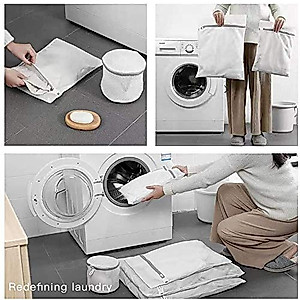 IDOSYS 4 Packs Laundry Mesh Bag with Reusable Laundry Balls Washing Bags in Different Size Reusable and Durable Mesh Wash Bags (1 L,1 M, 1 S and 1 Bra Bag)