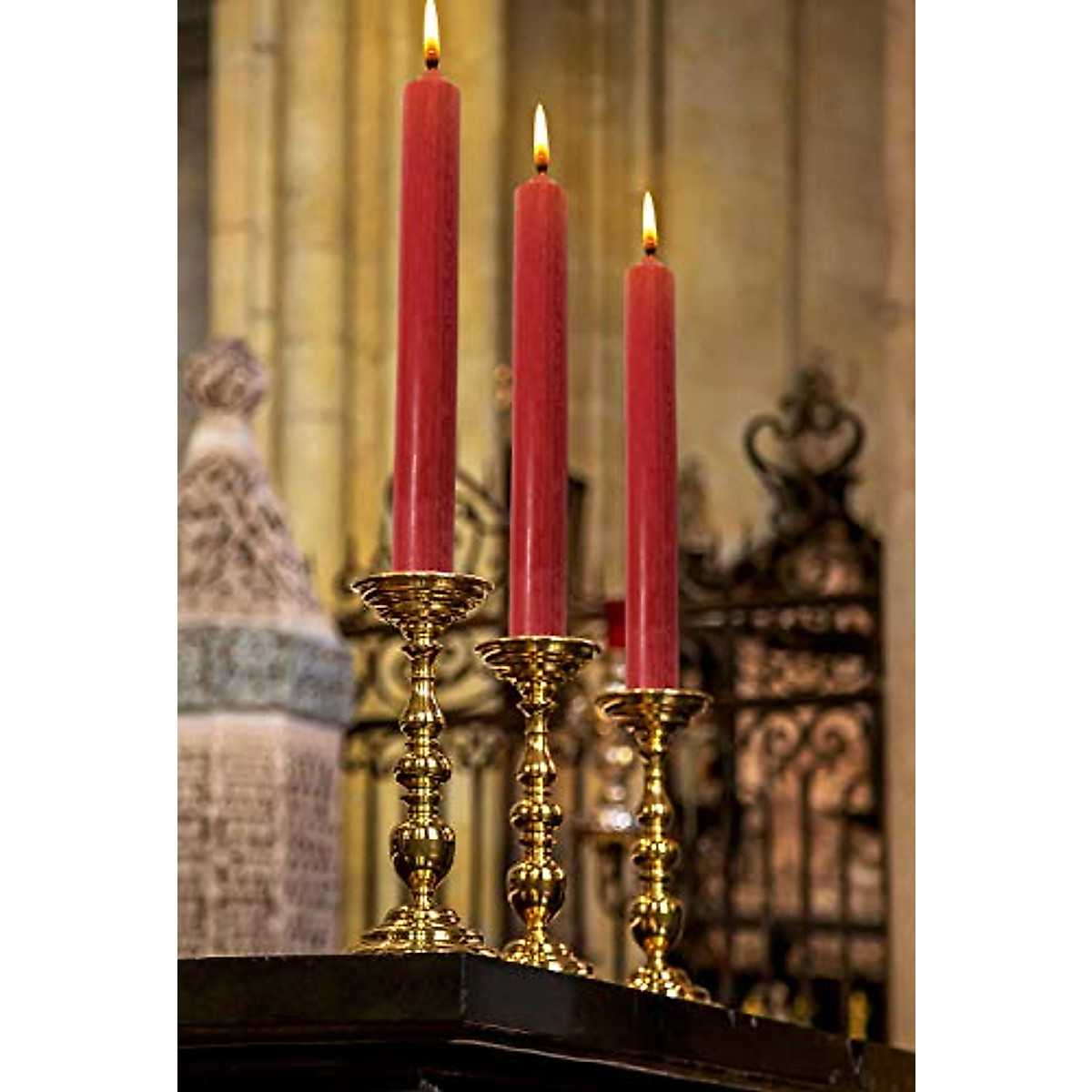 Hyoola 10 Inch Dinner Candles - 12 Pack - Red Tall Candles - Unscented Rustic Candles - Long Burning Candle Sticks