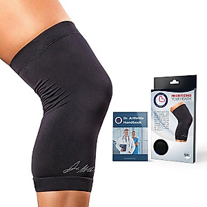 Doctor Developed Copper Knee Brace & Knee Compression Sleeve & Doctor Written Handbook -guaranteed relief for Arthritis, Tendonitis, Injury recovery, Knee support, Running & Weightlifting (5X-Large)