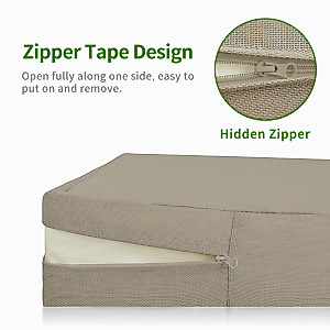 Easy-Going Patio Chair Cushion 19 x 19 Inch Set of 2 Durable Textilene Outdoor Seat Cushions for Patio Furniture Fade Resistant Garden Sofa Couch Chair Pads, Camel