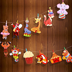 Zonon 24 Pieces Carnival Cutouts Party Supplies, Circus Theme Birthday Party Favors Circus Animals, Clown Performers Carnival Party Decoration
