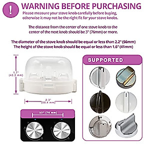 COZYCUDDLES Stove Knob Covers Protector Kit with Adhesive Tapes - Easy to Use Covers for Gas Stoves - Child Safety Guards for Baby and Toddler Proofing - 5 Pieces (Standard Size Stove Knobs)
