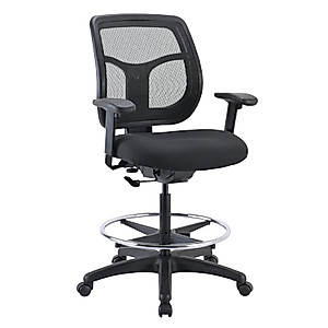 Raynor EuroTech Apollo Mesh Fabric Back Fabric Drafting Chair, Black (DFT9800)