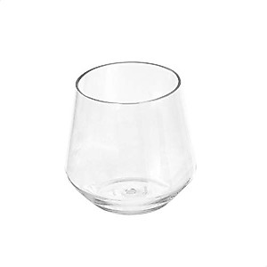 Amazon Basics Tritan BPA-Free Plastic Stemless Wine Glass, 14-Ounce, Clear - Set of 4
