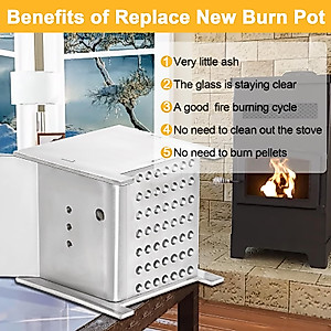 Replacement 86624 Burn Pot for King 5502M KP130 5500M 5500, Ashley AP5710, US Stove 5501S 5500M 5500 5520, Vogelzang 5790 VG5790 5770 VG5770 Pellet Stoves, 69762 Burnpot Burn Pot Stainless Steel