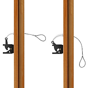 MARRTEUM Gate Latch Cable Pulls Kit, Black Spring Loaded Adjustable Gate Latch Cable Pull Gate Opener for Metal Wooden Fences Garden Backyard Door Fence Gate Opener (2 Sets)