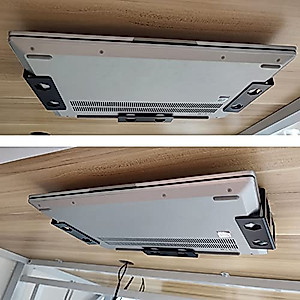 PIAOLGYI Black Under Desk Laptop Holder Mount with Screw,Under Desk Laptop Mount Bracket,Add On Under Table Laptop/Keyboard Storage（3 Pcs）