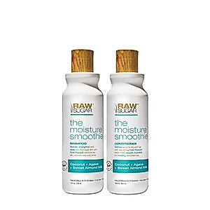 Raw Sugar Moisture Smoothie Shampoo and Conditioner with Coconut Oil, Agave, & Sweet Almond Milk, Hydrates & Nourishes Dry Hair, Formulated without Sulfates + Parabens