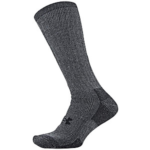 Under Armour Adult Hitch Coldgear Boot Socks, 2-Pairs , Pitch Gray/Black , Large