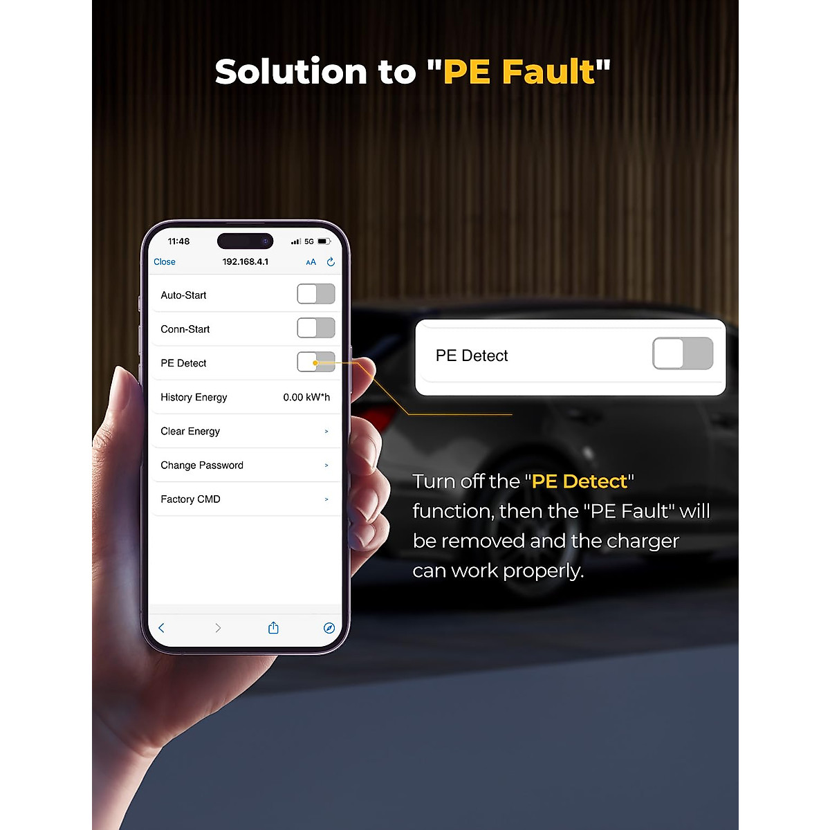 BougeRV 48 Amp Level 2 EV Charger for Home, 240V, NEMA 14-50 Plug, 25 Ft, 48A/40A/32A/24A/16A/10A Adjustable Current, Electric Car Charging Station, Waterproof Indoor/Outdoor Use