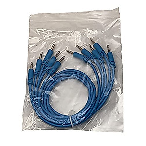 Luigis Modular Supply Spaghetti Eurorack Patch Cables - Package of 5 Blue Cables, 18 (45 cm)