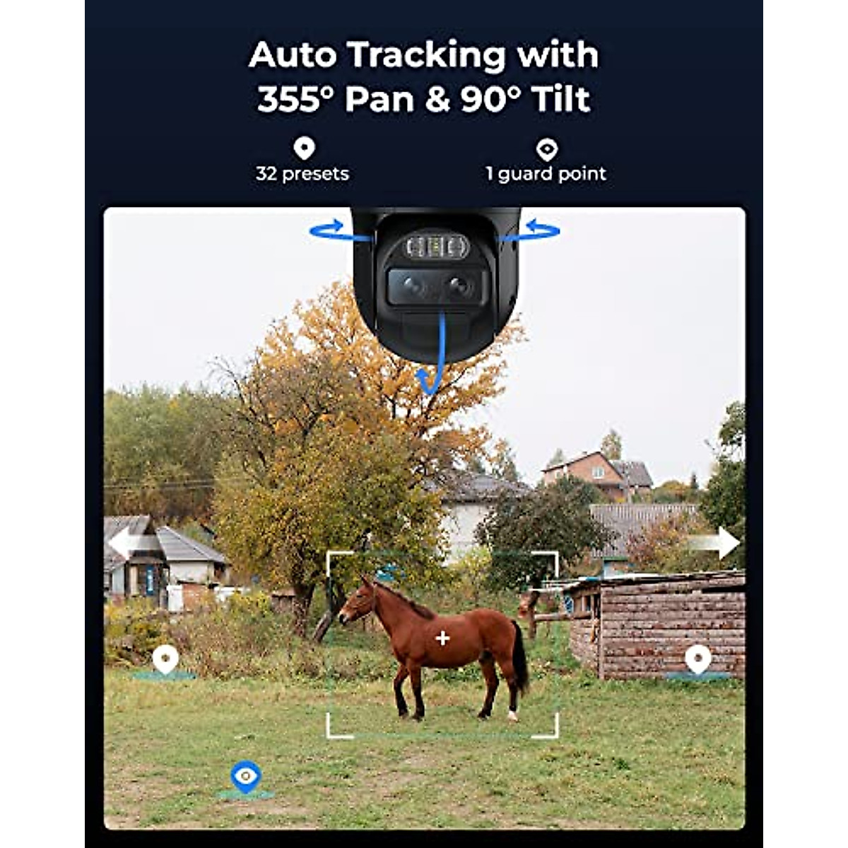 REOLINK TrackMix LTE+SP - 4G Cellular Security Camera Outdoor, No WiFi Needed, 2K PTZ Camera with Auto Tracking, 6X Hybrid Zoom, Wireless Solar Powered, Color Night Vision with Spotlight, AI Detection