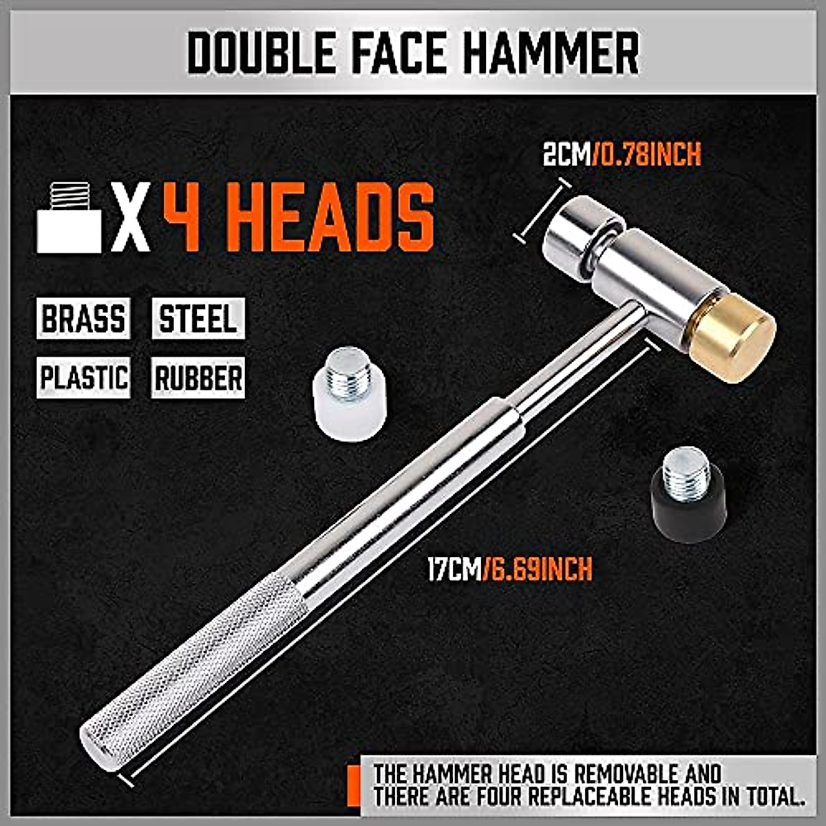 HORUSDY 22-Pieces Punch Set Punch Made of Solid Material, Including Steel Punch and Hammer with Steel for Maintenance