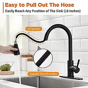 Black Kitchen Faucets with Pull Down Sprayer Kitchen Sink Faucet with Pull Out Sprayer Single Hole Deck Mount Single Handle Stainless Steel Grifos De Cocina 866068R
