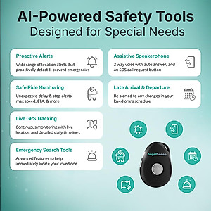 AngelSense Personal GPS Tracker for Kids, Teen, Autism, Special Needs, Elderly, Dementia - 2-Way Auto-Answer Speakerphone & SOS Button - School Bus Tracking - Subscription Required