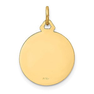 Diamond2Deal 14k Yellow Gold Hollow Satin Small Round Jesus Medal
