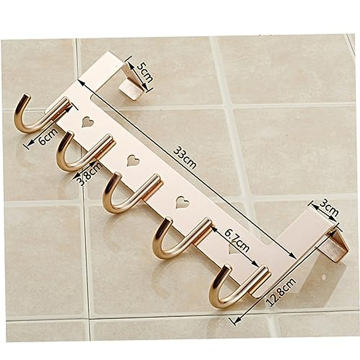 CAXUSD Coat Holders Coat Rack Hook Rack Aluminum Hook Rose Gold Coat Hanger