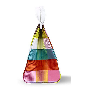 Kate Spade New York Portable Soft Cooler Lunch Bag with Silver Insulated Interior Lining and Storage Pocket, Rainbow Plaid
