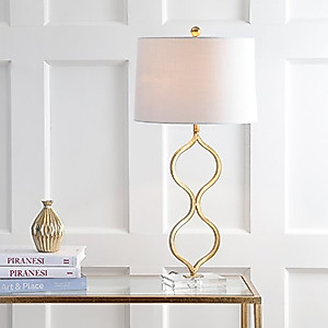 JONATHAN Y JYL3028A Levi 31.5" Metal/Crystal LED Table Lamp Contemporary Transitional Bedside Desk Nightstand Lamp for Bedroom Living Room Office College Bookcase LED Bulb Included, Gold Leaf