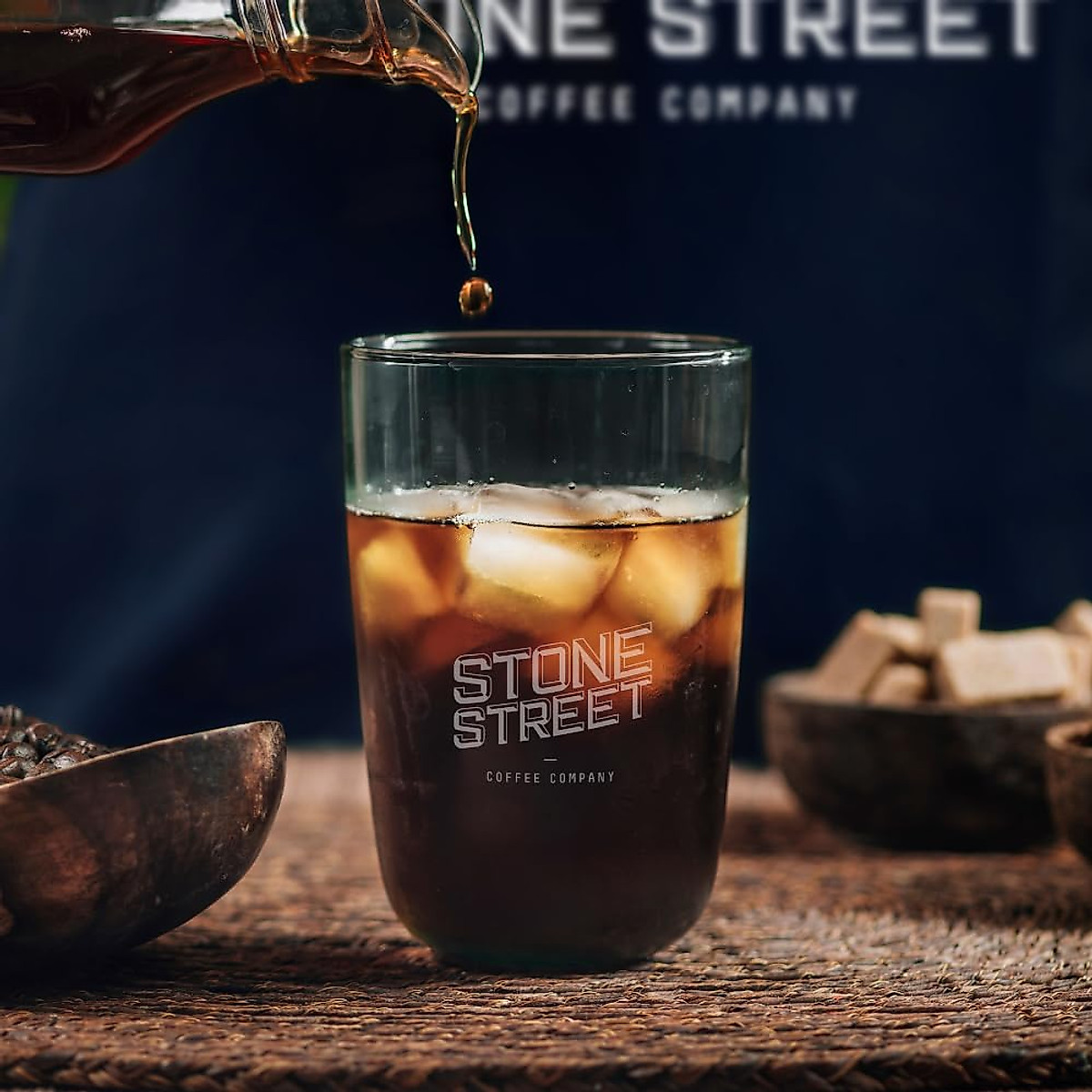 Stone Street Cold Brew Flavored Coffee, Natural Vanilla Hazelnut Flavor, Low Acid, 100% Colombian, Gourmet Coffee, Coarse Ground, Dark Roast, 1 LB