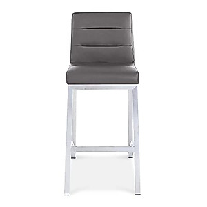Zuri Furniture Lynx Counter Height Contemporary Bar Stool with Metal Base - Slate