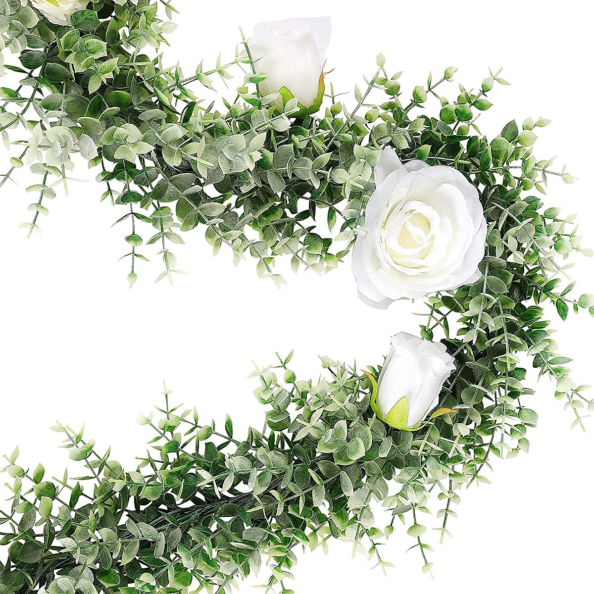 Whonline 3 Packs 17.1ft Artificial Eucalyptus Garlands Greenery Garlands Bulk Fake Vines Faux Hanging Plants for Wedding Table Backdrop Arch Wall Party Home Decor