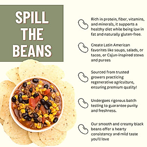 Mountain High Organics - 5 lbs, Organic Dry Black Beans, Non-GMO, Vegan, Certified USDA Organic Whole Dried Black Beans, Plant Based Protein and Fiber